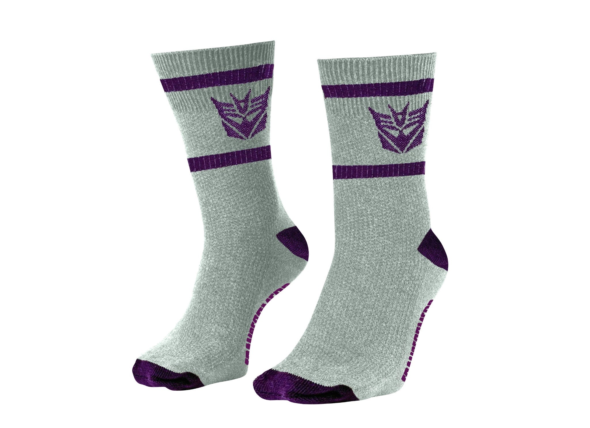 Hasbro Transformers Decepticons Symbol Grey and Purple Crew Socks ...